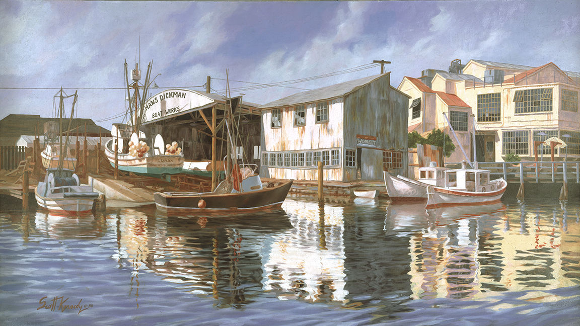 Hans Dickmann Boatyard | Art by Scott Kennedy